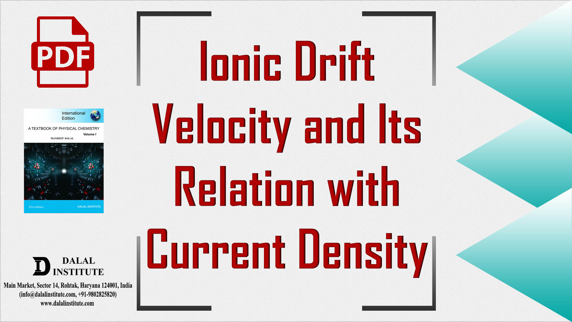 Ionic Drift Velocity and Its Relation with Current Density - Dalal ...